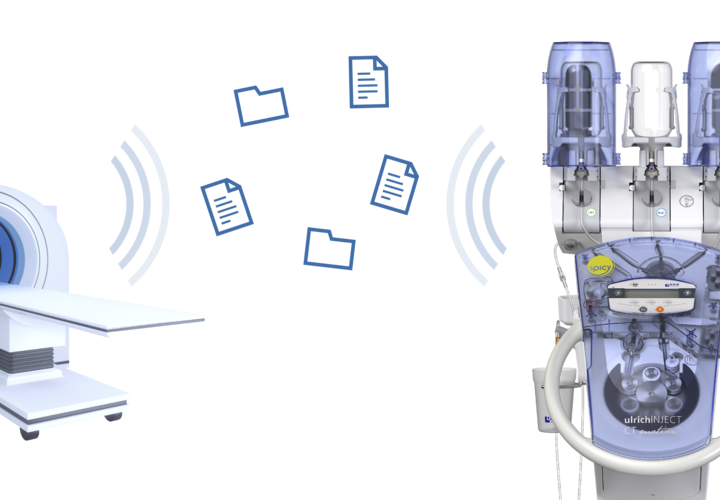 SYNCopen interface contrast media injector to CT scanner