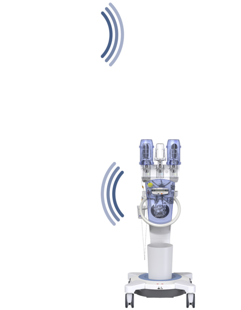 SYNCopen interface contrast media injector to CT scanner